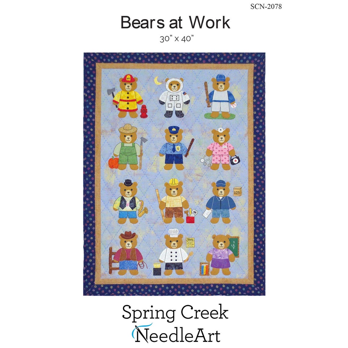 Bears at Work Quilt Pattern SCN-2078 - Paper Pattern - Etsy