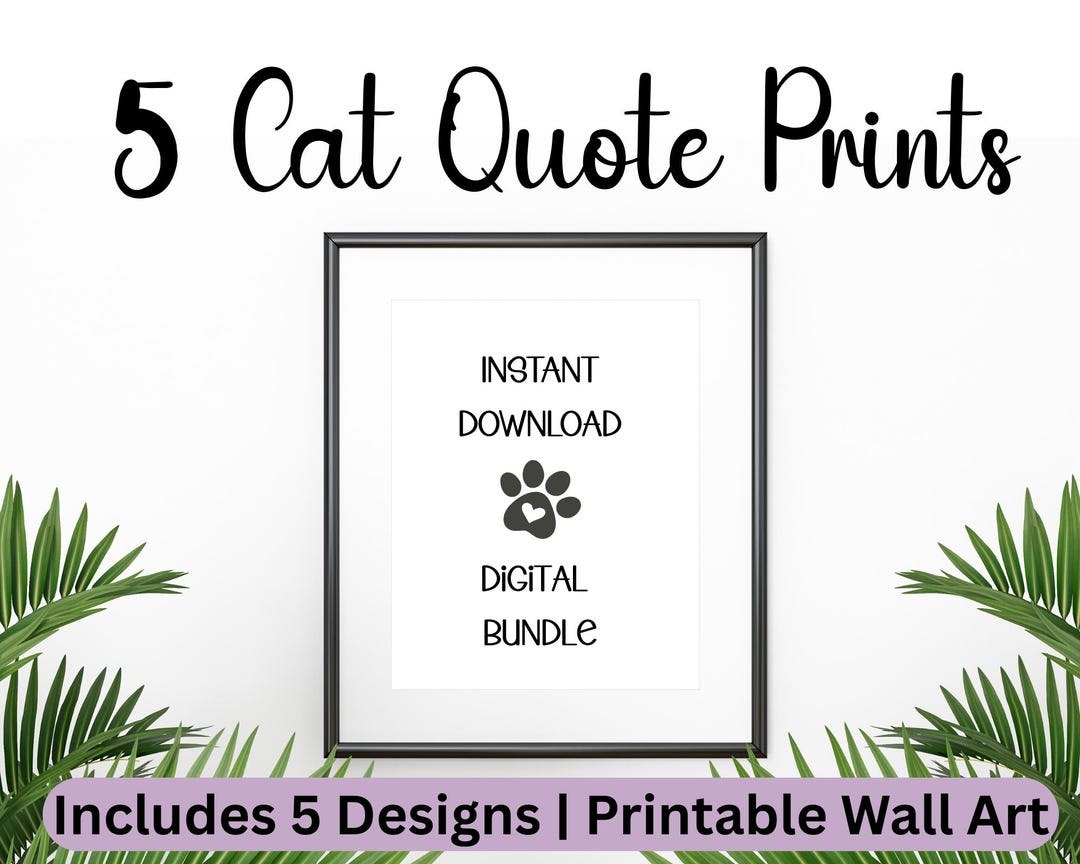 Funny Cat Quote Poster Set: Home Office Decor (digital Download, 8x10 ...