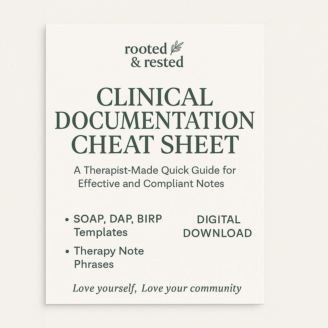 Clinical Documentation Cheat Sheet — Therapist Note Templates + Phrases ...