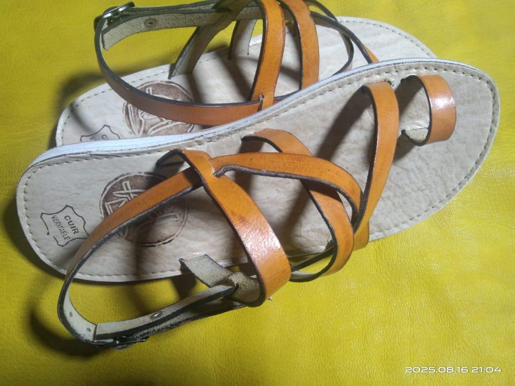 Handmade Moroccan Leather Sandals – Natural Tan Strappy Design – Unisex ...