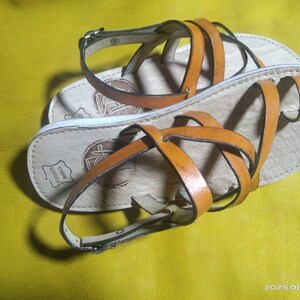 Handmade Moroccan Leather Sandals – Natural Tan Strappy Design – Unisex ...