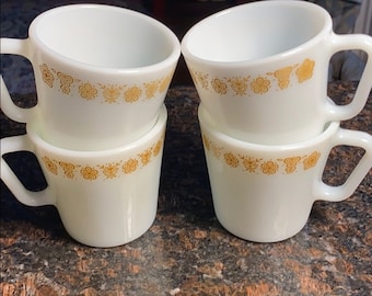 Vintage Pyrex Mugs Old Town Blue Pattern Set of 2 | Etsy