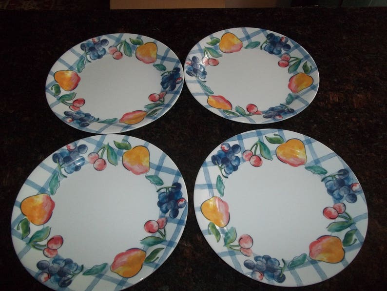 4 Corelle Fruit Too Dinner Plates 10 1/4" - Etsy