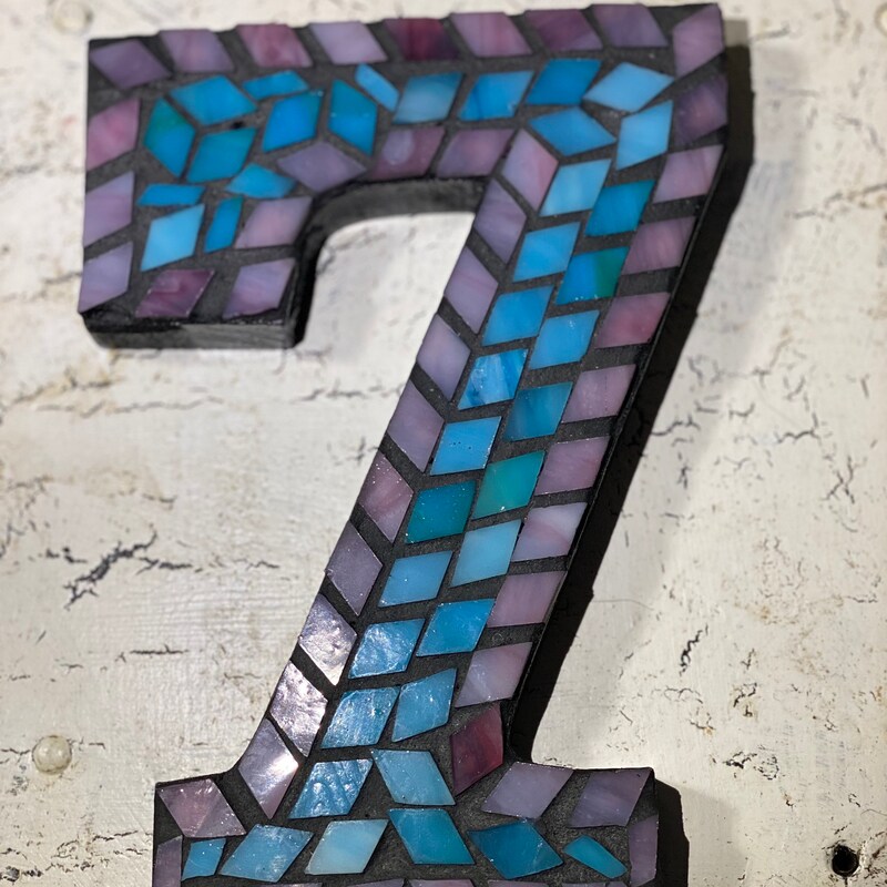 Mosaic House Number - Etsy
