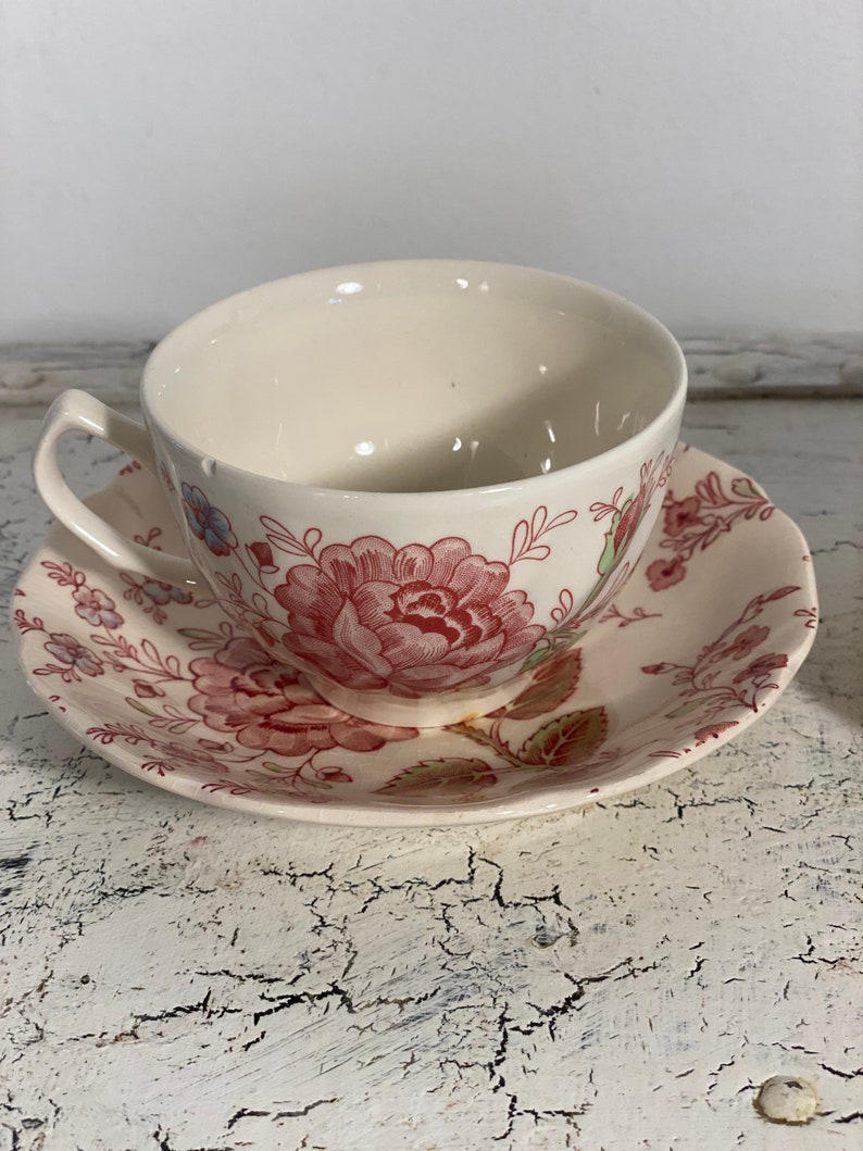 2 Johnson Brothers England NB Rose Chintz Cups & Saucers - Etsy