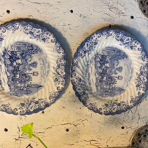 2 Johnson Bros 9 7/8" Blue Coaching Scenes Dinner Plates - Etsy