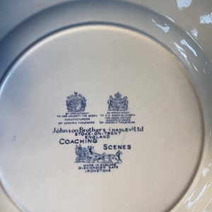 2 Johnson Bros 9 7/8" Blue Coaching Scenes Dinner Plates - Etsy