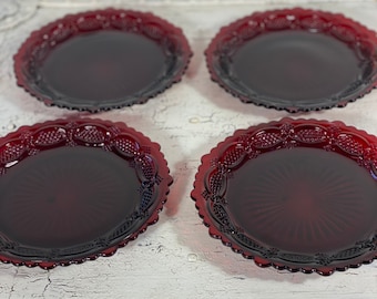 Ruby Red Plates - Etsy