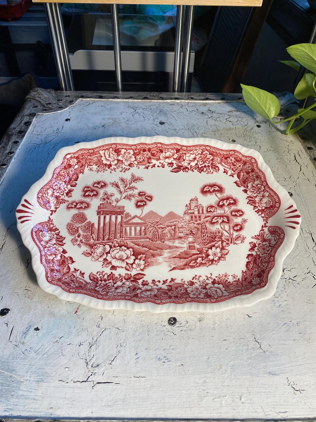 Warwick Tudor Rose Pink 11 3/8" Serving Platter - Etsy