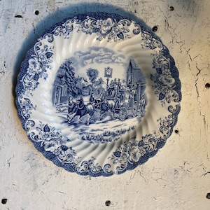 2 Johnson Bros 9 7/8" Blue Coaching Scenes Dinner Plates - Etsy
