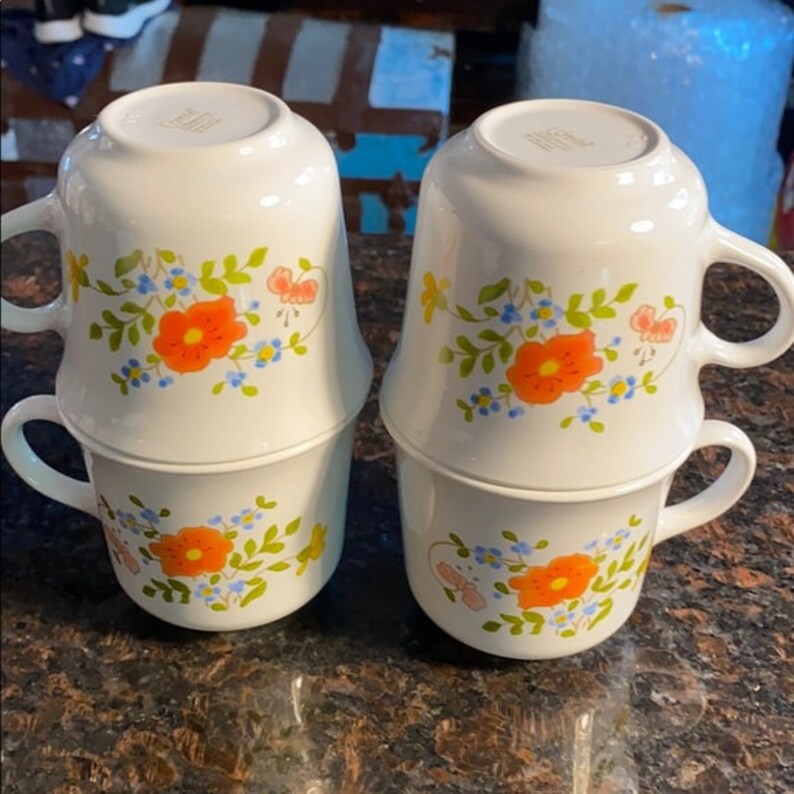 Set of 4 Wildflowers Corelle Coffee/Tea Cups | Etsy