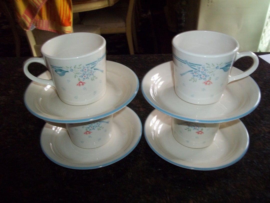 4 Corelle Symphony, Tea Cups,and Saucers Made in the USA - Etsy