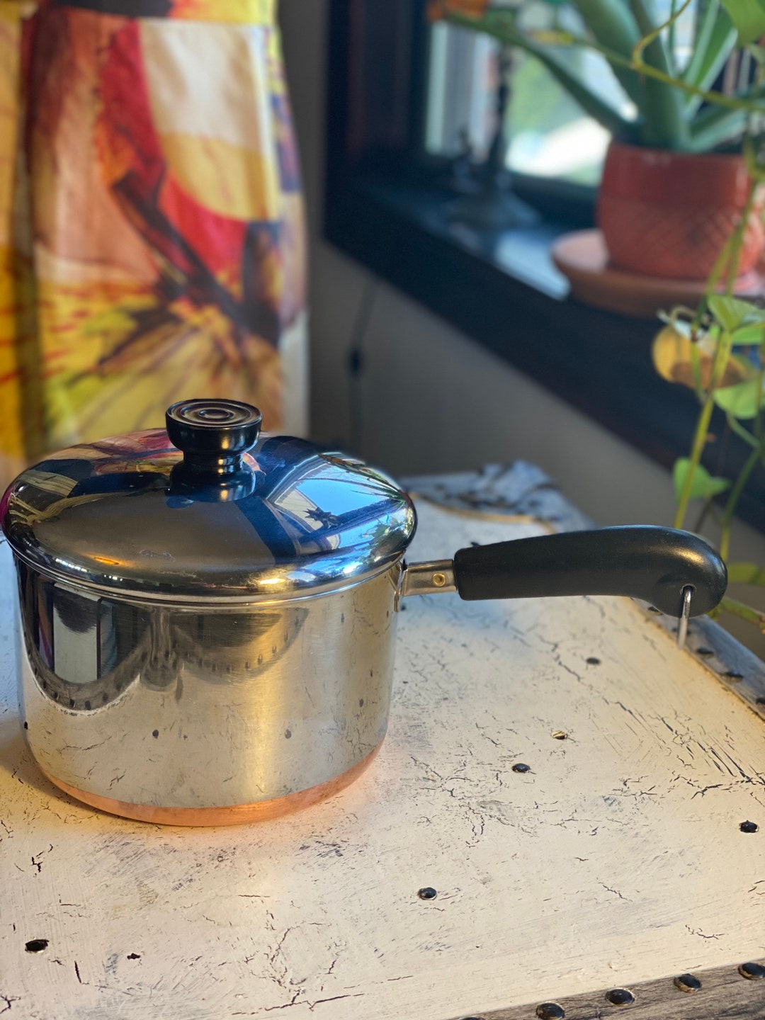 3 Quart Revere Ware Copper Clad Bottom Pot & Lid, Stainless Steel - Etsy