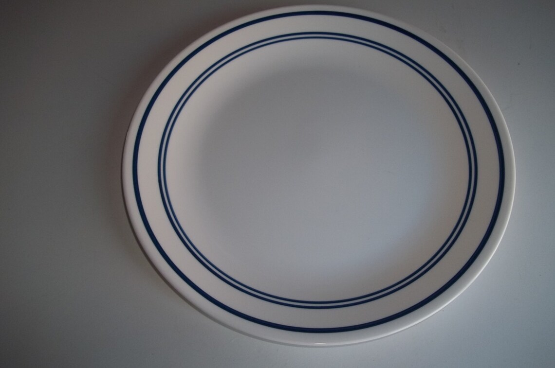 4 Corelle Classic Cafe Blue Band Dinner Plates10.25 | Etsy