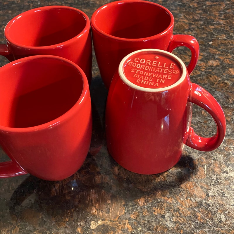 Corelle Red Coffee Mugs - Etsy