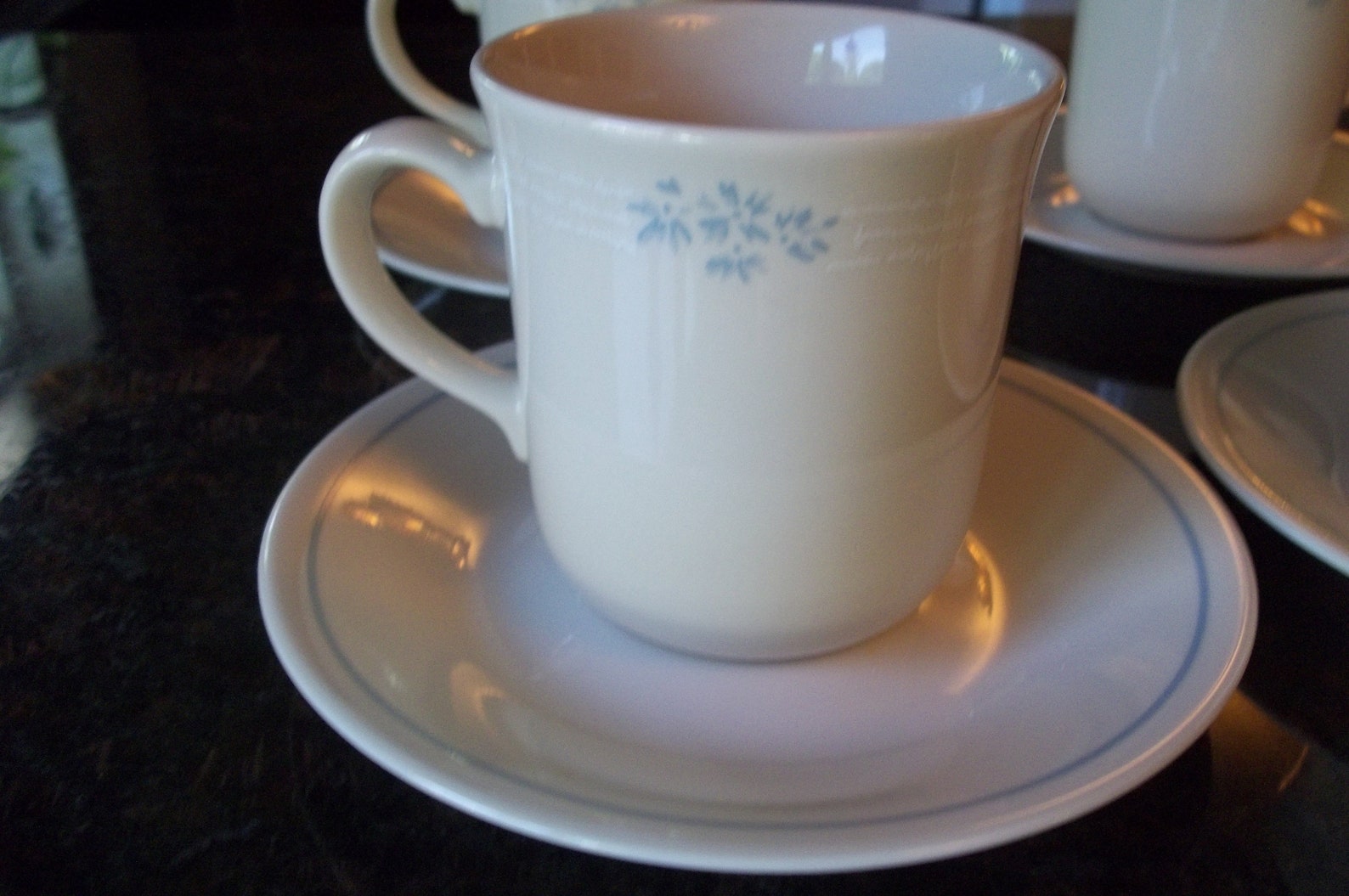 4 Corelle Lace Bouquet 8 Oz Cups With Saucers - Etsy