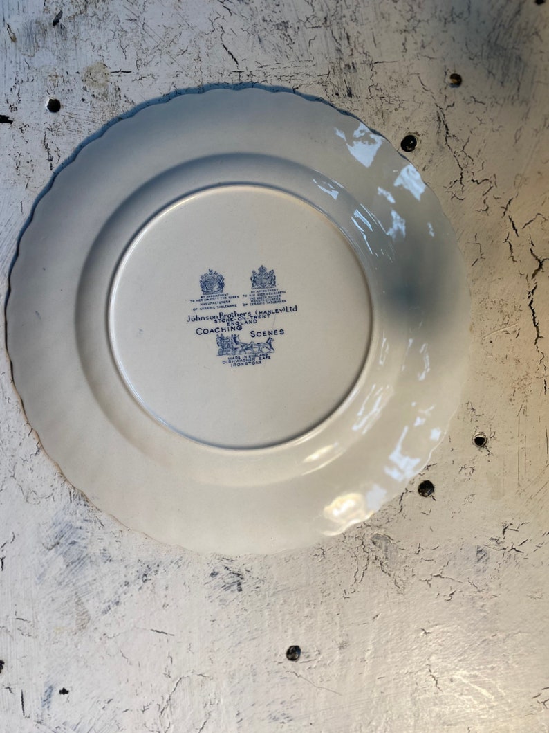 2 Johnson Bros 9 7/8 Blue Coaching Scenes Dinner Plates - Etsy