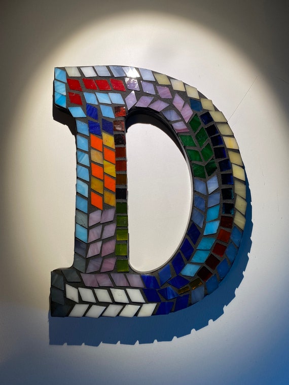 Stained Glass Mosaic Letter D Stand 9x 7 | Etsy