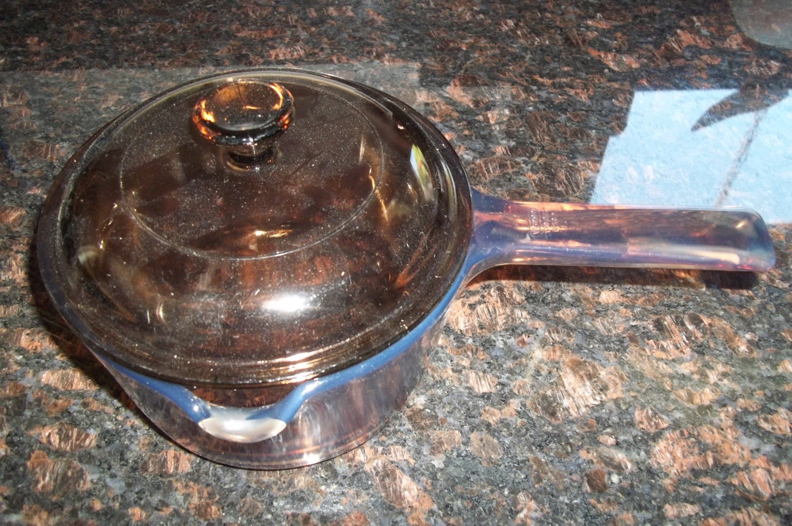1 Amber Liter Visions Corning Ware Pan With Lid and Pour Spout - Etsy