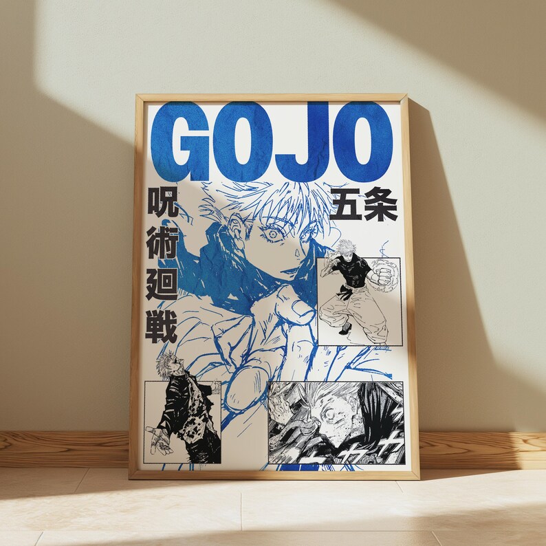 Gojo Wall Art | Jujutsu Kaisen Print | Gojo Satoru | Anime Room Decor ...