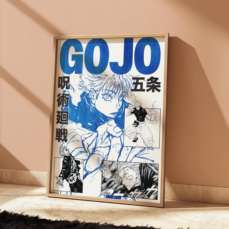 Gojo Wall Art | Jujutsu Kaisen Print | Gojo Satoru | Anime Room Decor ...