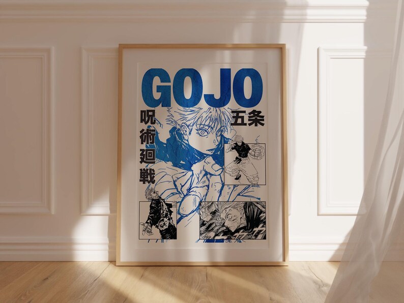 Gojo Wall Art | Jujutsu Kaisen Print | Gojo Satoru | Anime Room Decor ...