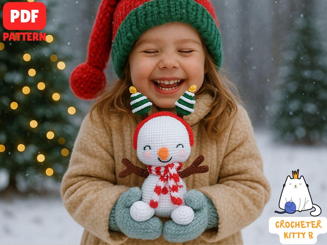 Frosty Sprout, Christmas Snowman Crochet Pattern, Holliday Snowman ...