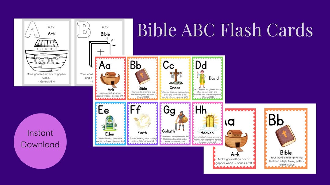 Christian ABC Flash Cards | Printable Alphabet With Bible Verses ...