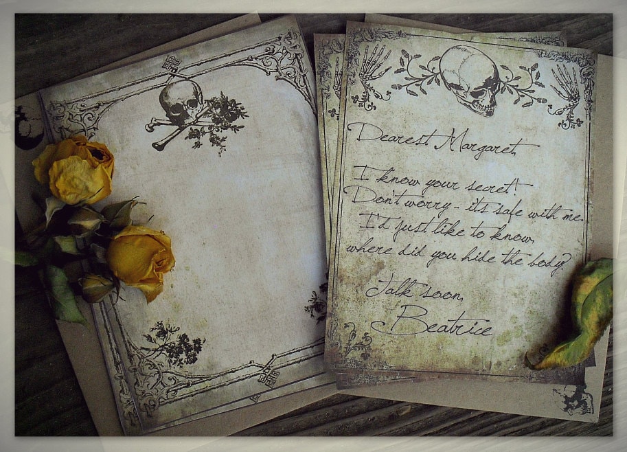 Delicate Death - Elegant Note Card Set With Envelopes - Etsy