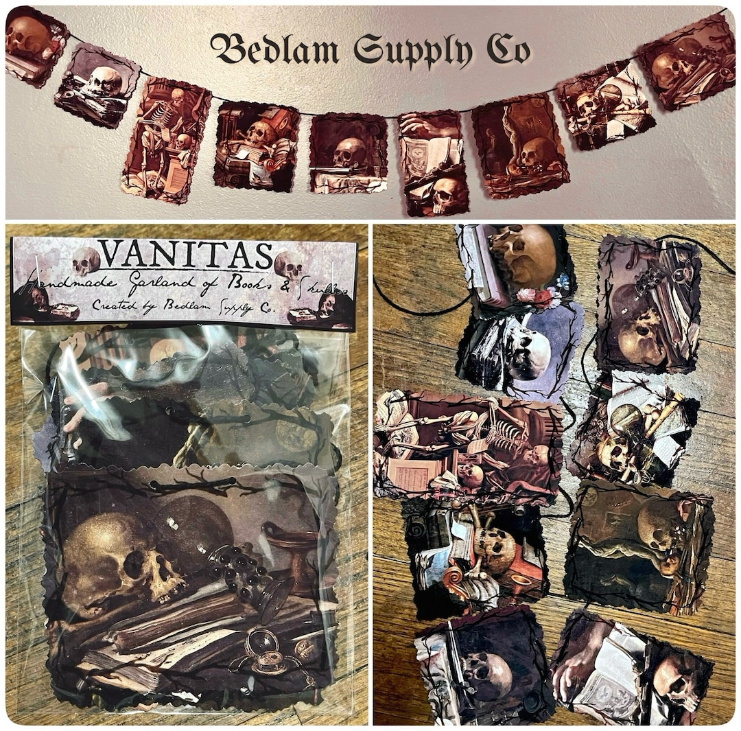 Vanitas Books and Skulls Handmade Gothic Garland - Etsy