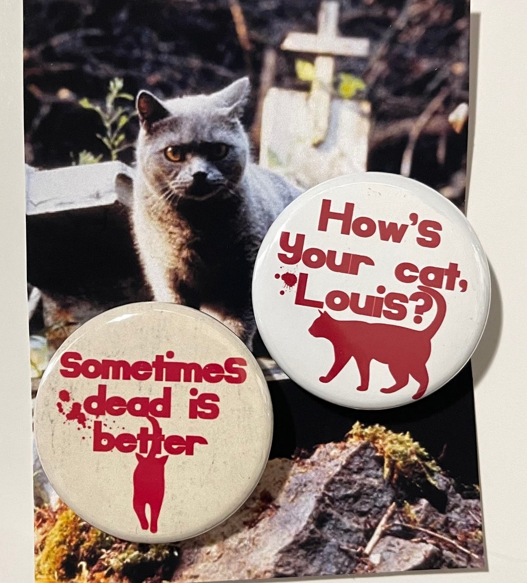 Church the Cat - 1.5” Pin Back Set Pet Sematary - Etsy