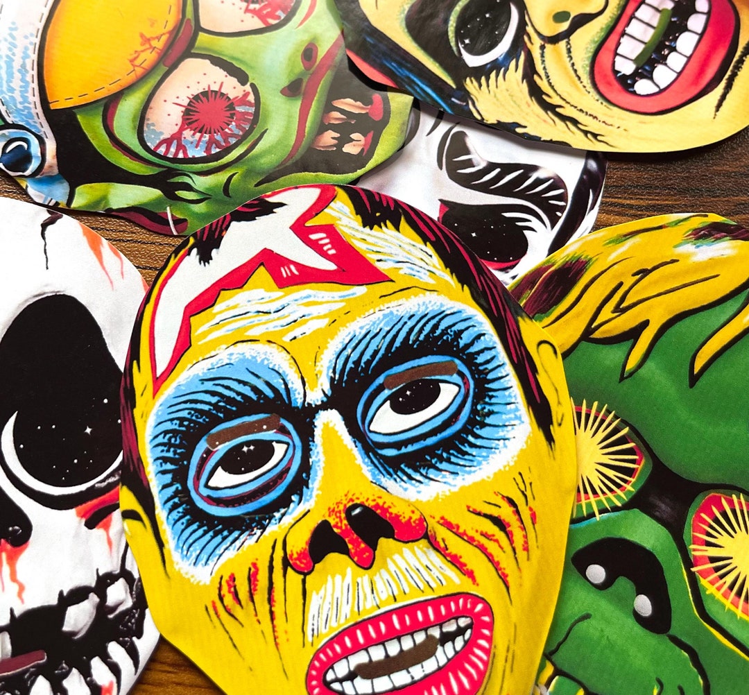 Groovy Ghouls Halloween Mask Glossy Stickers - Etsy