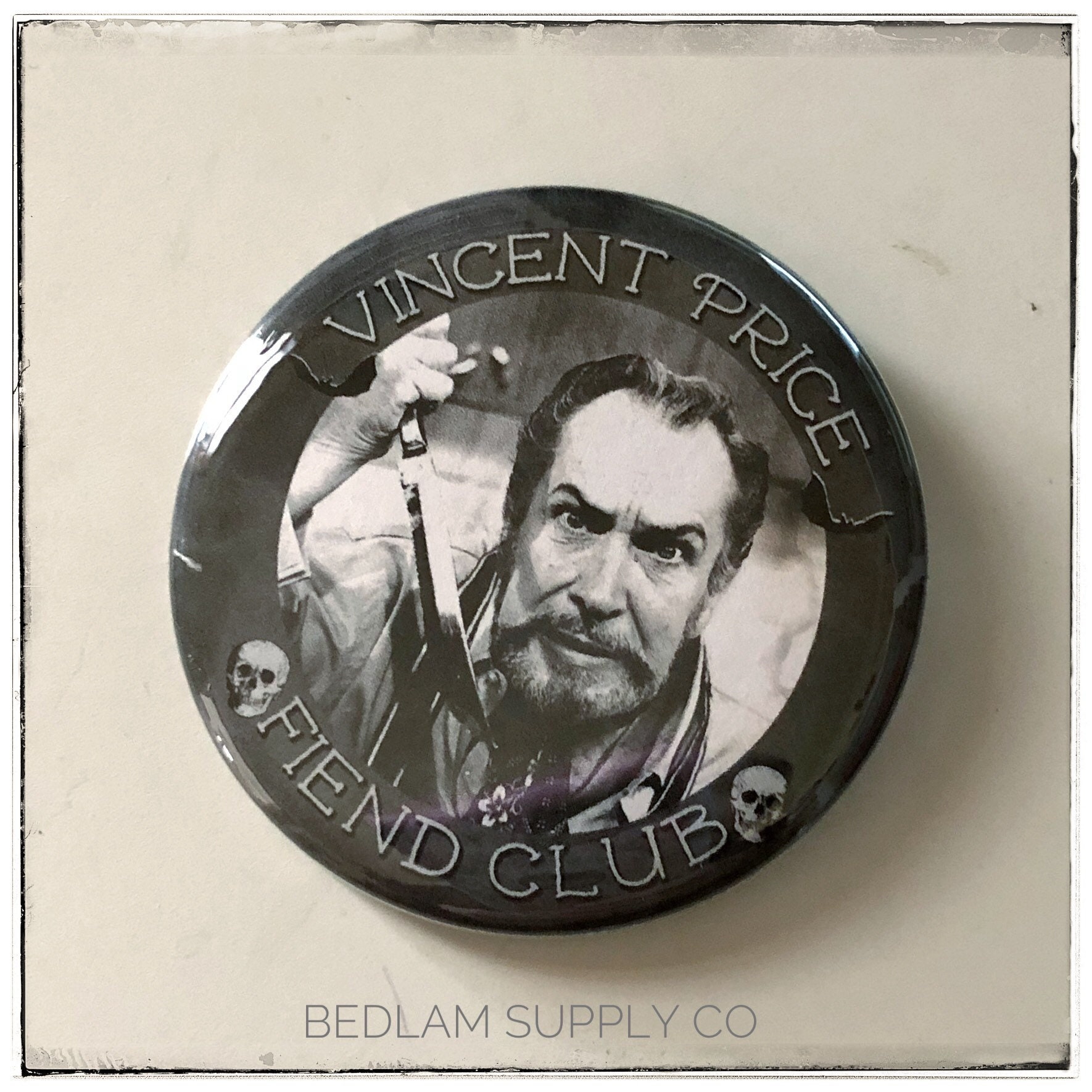 Vincent Price Fiend Club Large Pin Back Fan Club Button - Etsy