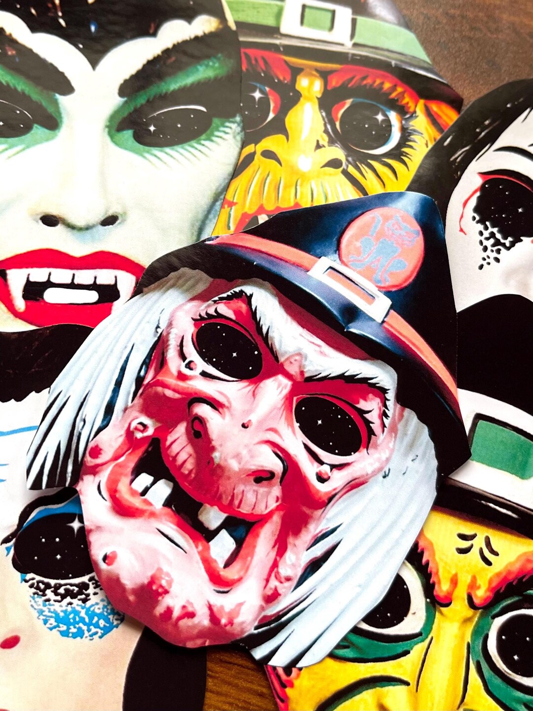 Fiendish Females Glossy Halloween Mask Stickers - Etsy