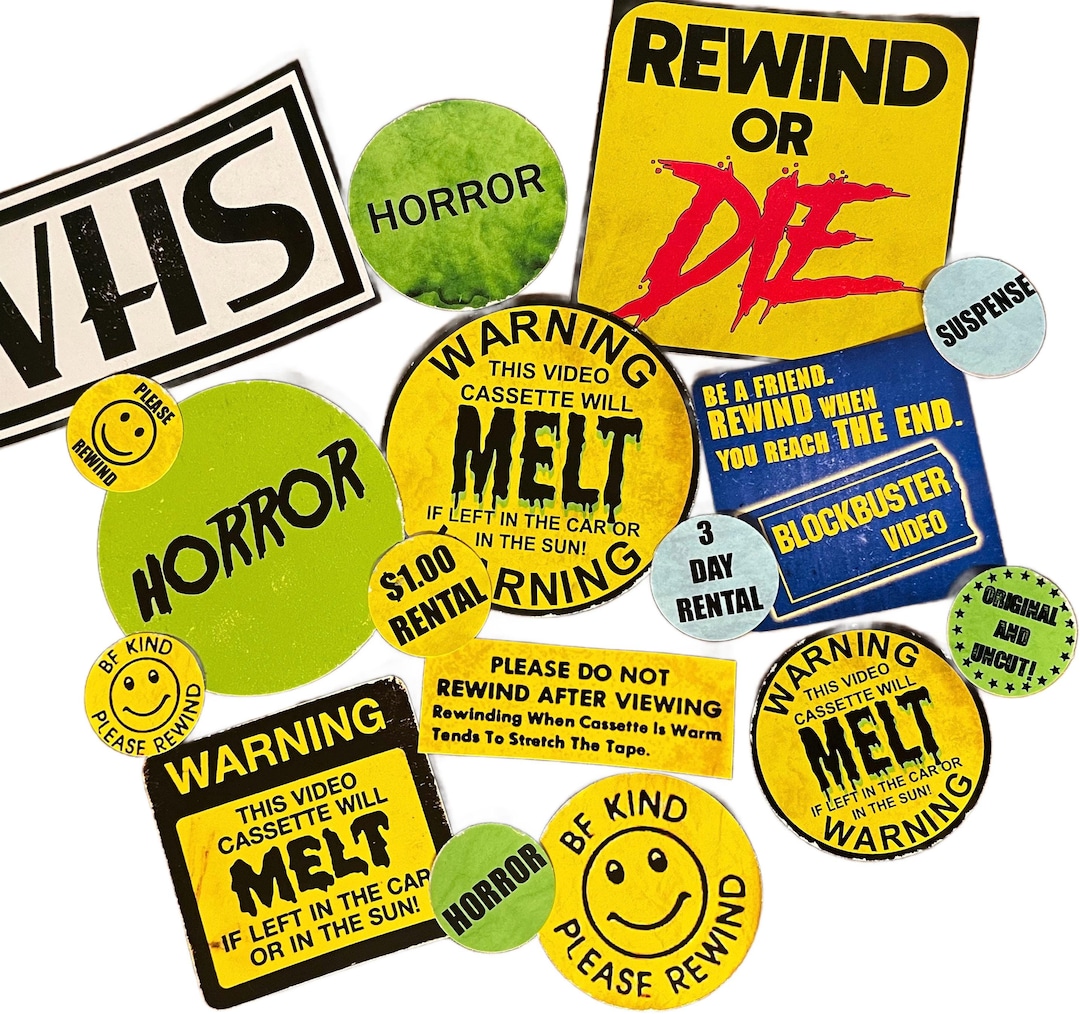 Pure Nostalgia- VHS Glossy Retro Sticker Label Pack - Etsy
