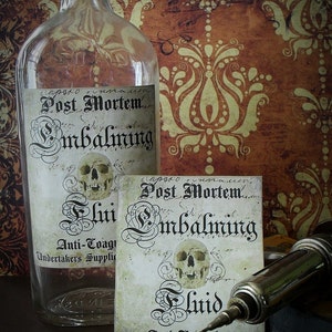 For the Undertaker - Embalming Fluid Stickers - Etsy