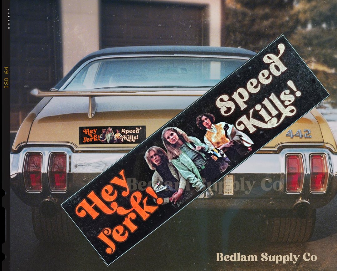 Last One! Speed Kills - Large Bumper Sticker 70's Style Halloween - Etsy