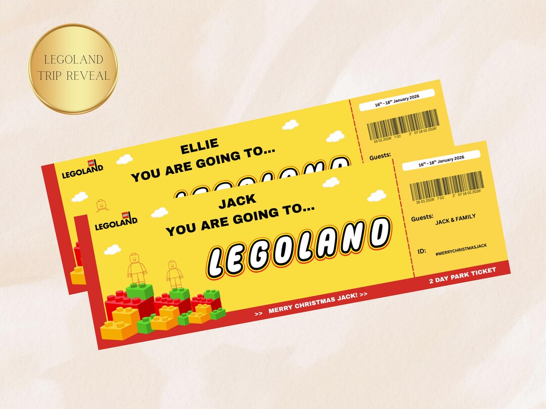 Personalised Building Block Theme Ticket – Surprise Trip Reveal ...