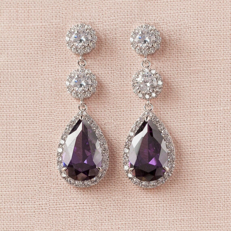 Purple Earrings - Etsy