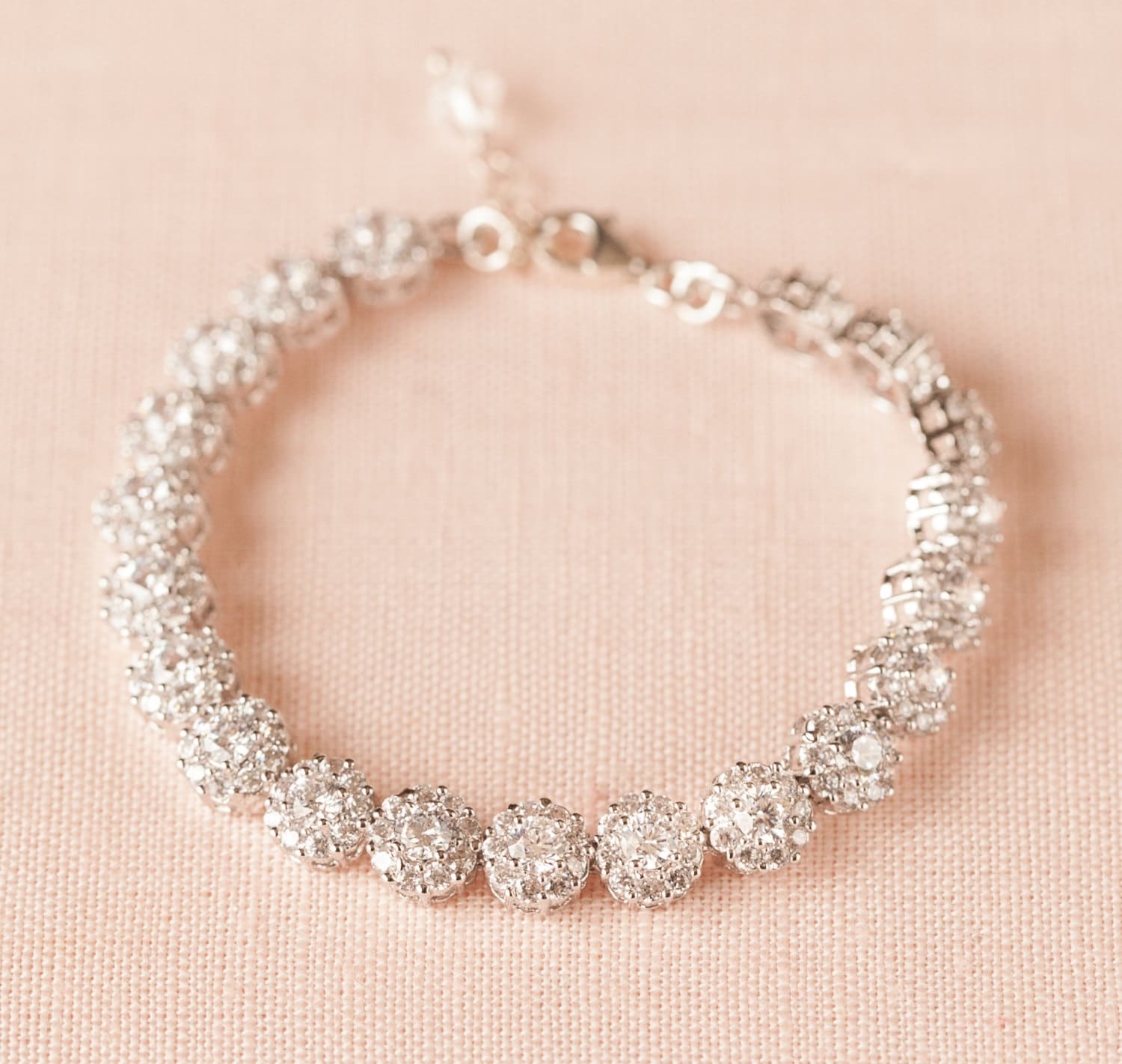 Crystal Wedding Bracelet Rose Gold Bridal bracelet | Etsy