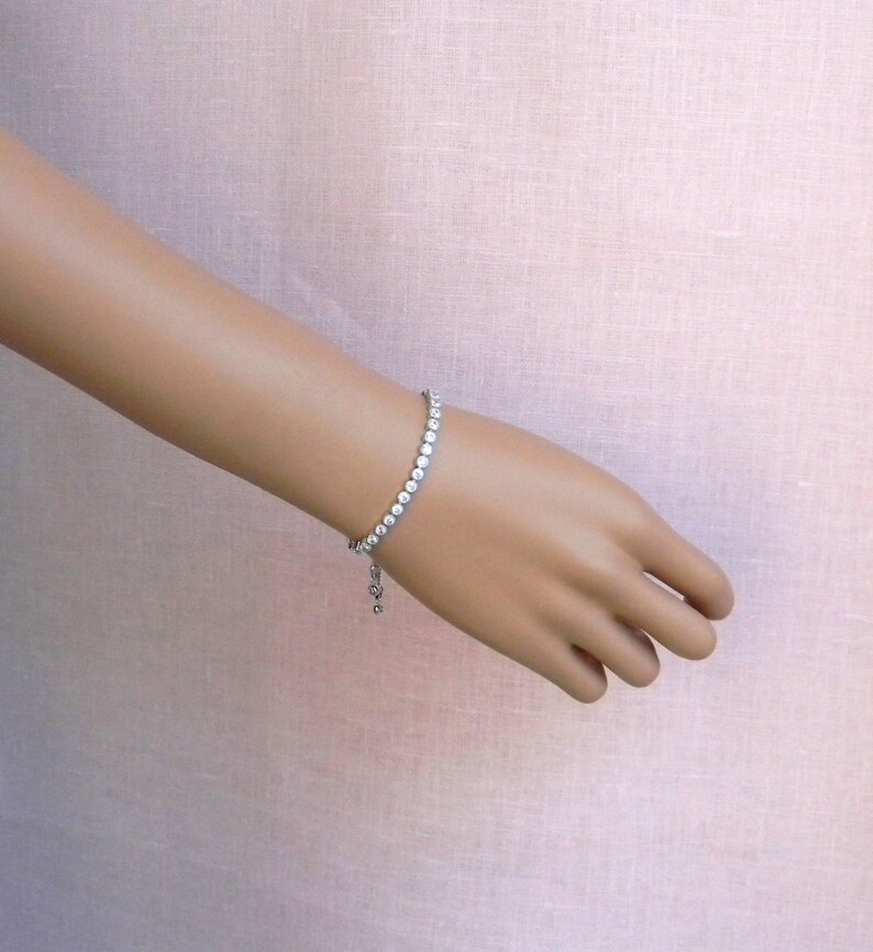 Flower Girl Jewelry, Dainty Child Bracelet, Rose Gold Crystal Bracelet ...