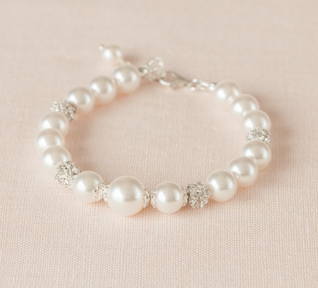 Pearl Wedding Bracelet, Bridesmaids Bracelet, Bridal Jewellery ...