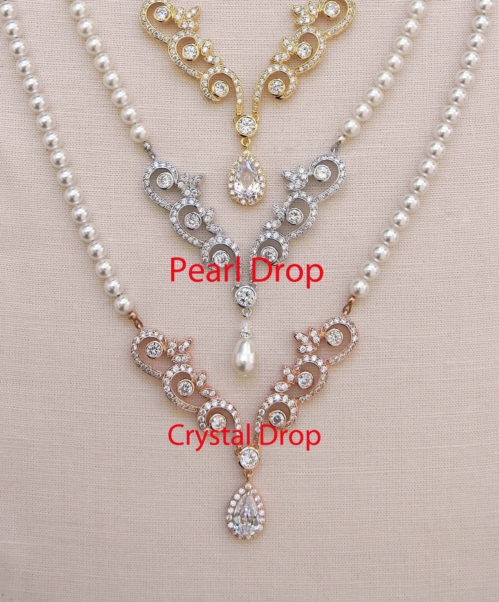 Pearl Bridal Necklace Bridal Jewelry SET Bridal Earrings | Etsy