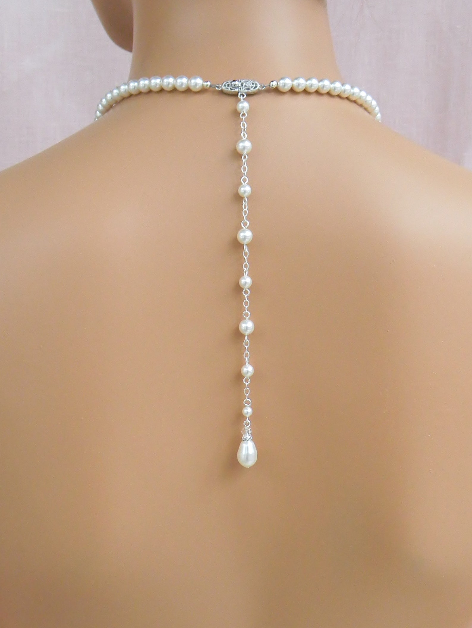 Pearl Bridal Necklace Chunky Wedding Necklace Swarovski Pearl - Etsy