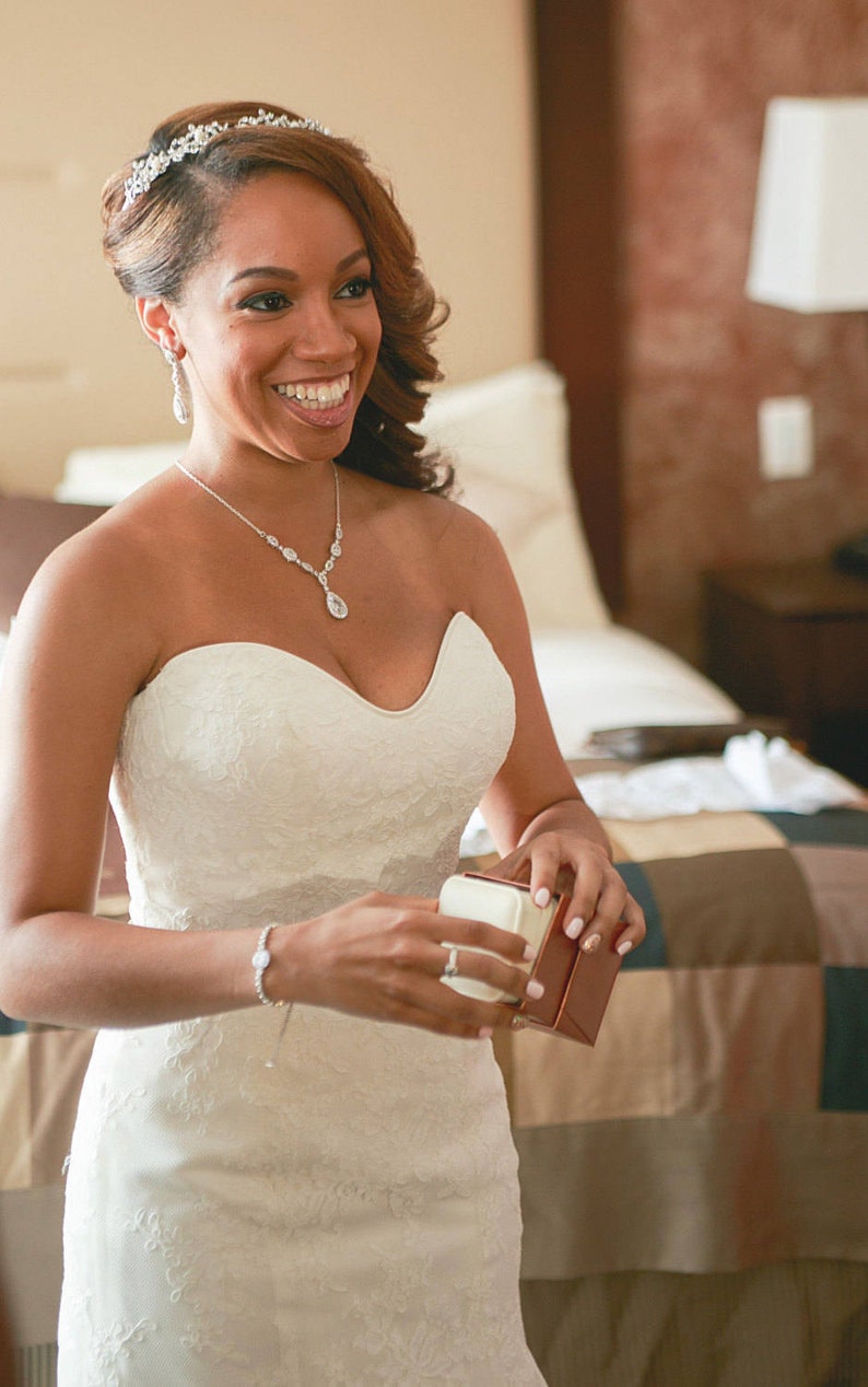 Bridal Backdrop Necklace Rose Gold Backdrop Necklace Vintage Etsy