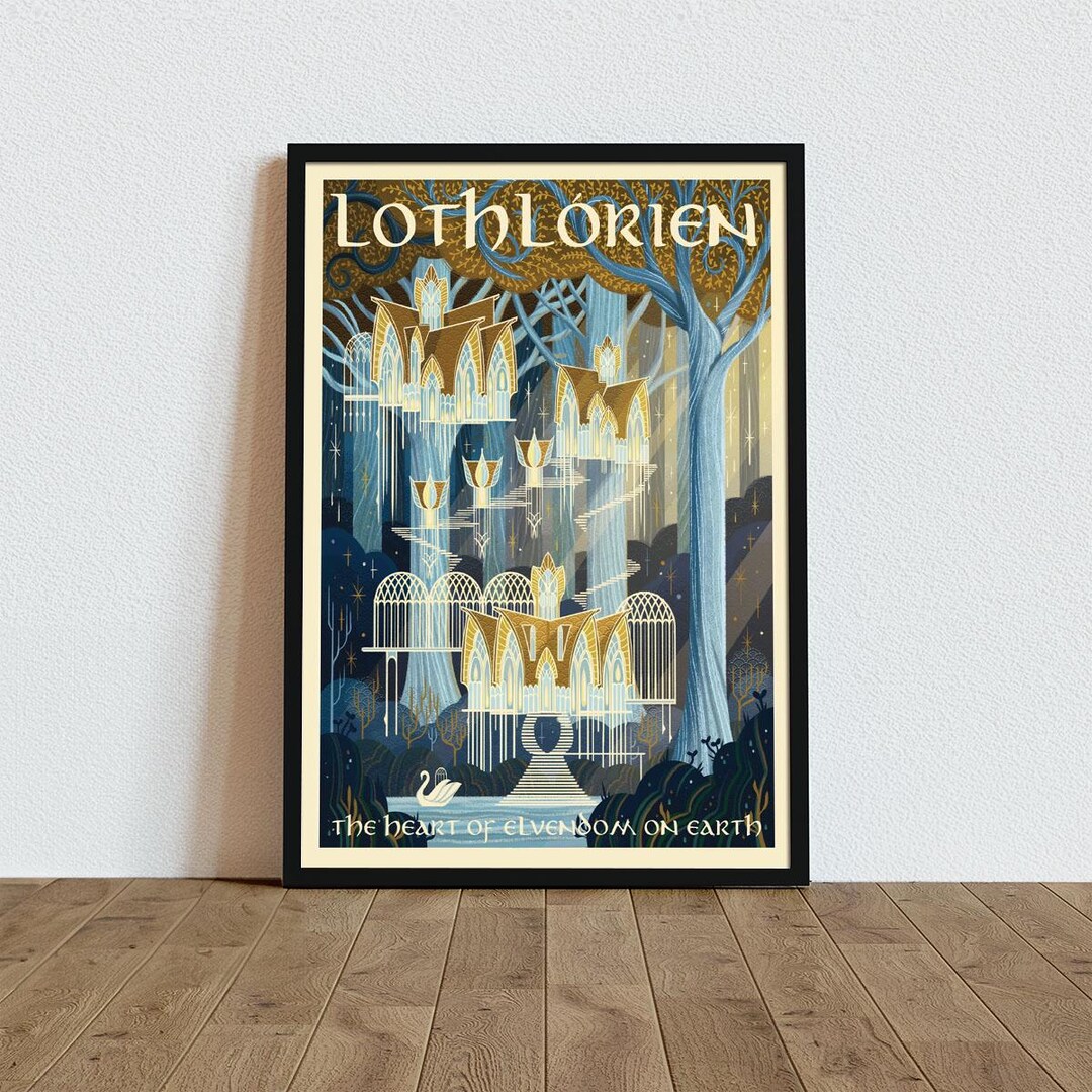 Hobbiton Vintage Travel Poster Lord of the Ring Movie Painting on ...