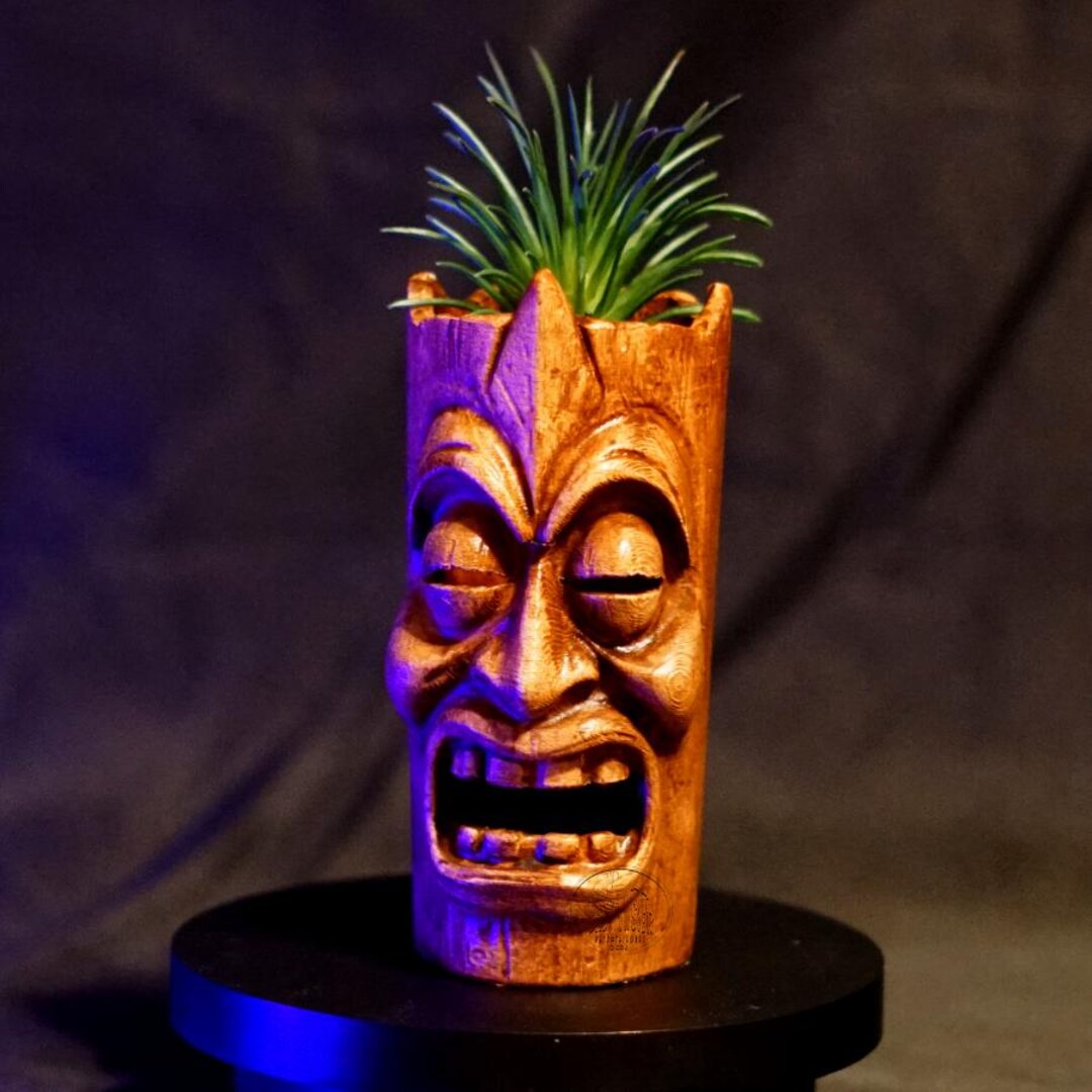 Tiki Table Centerpiece Plant Holder- Horror Enthusiast Decor Halloween ...