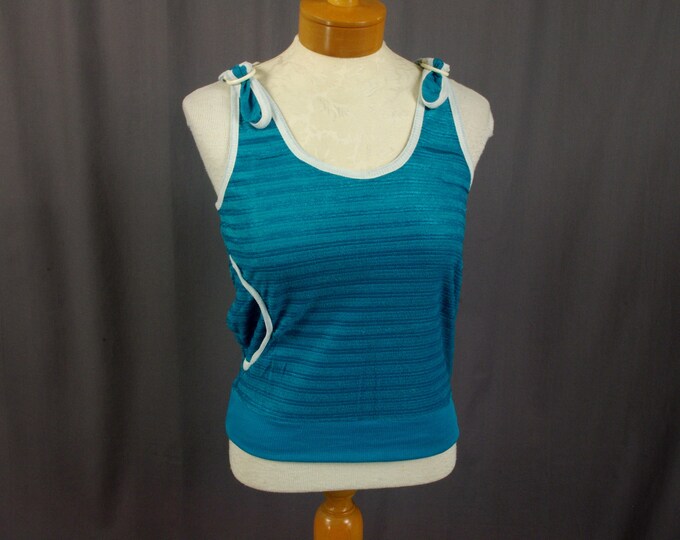 70s Helen Sue Terry Cloth Tank Top, Aqua Blue Tank Top, Retro Shirt ...