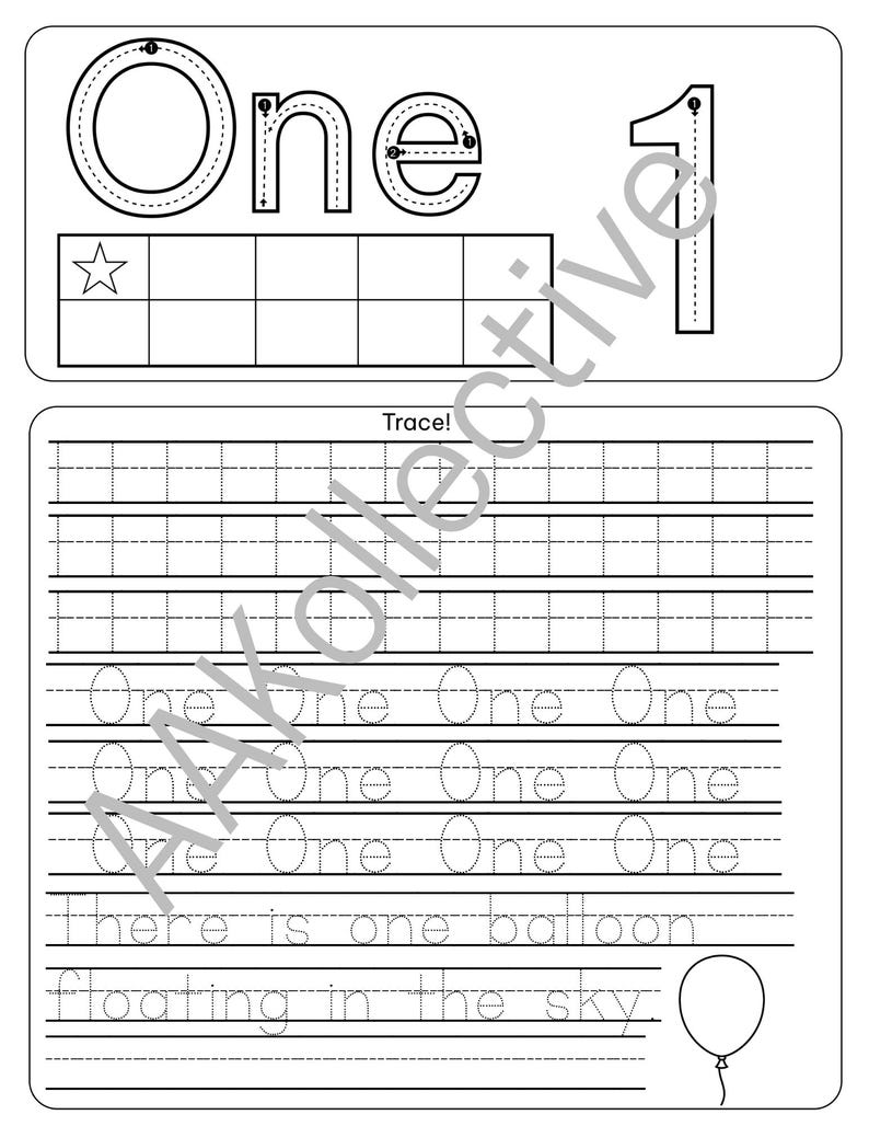 Number Tracing Worksheets 0-10: Preschool Handwriting Practice ...
