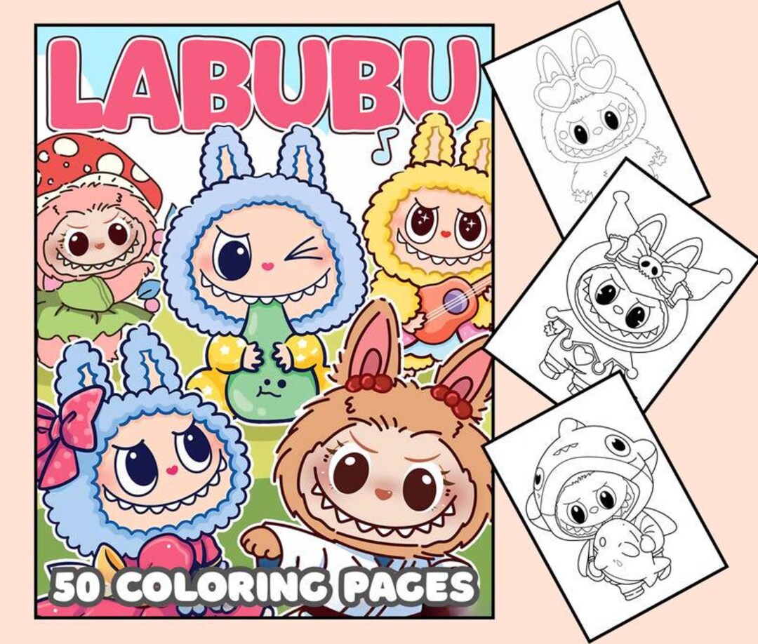 Labubu Coloring Pages –50 Unique Printable Pages, Cute Labubu Coloring ...